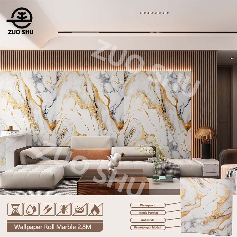 Jual ZuoShu - Premium Wallpaper Dinding Motif Marble Roll 120 x 280cm ...