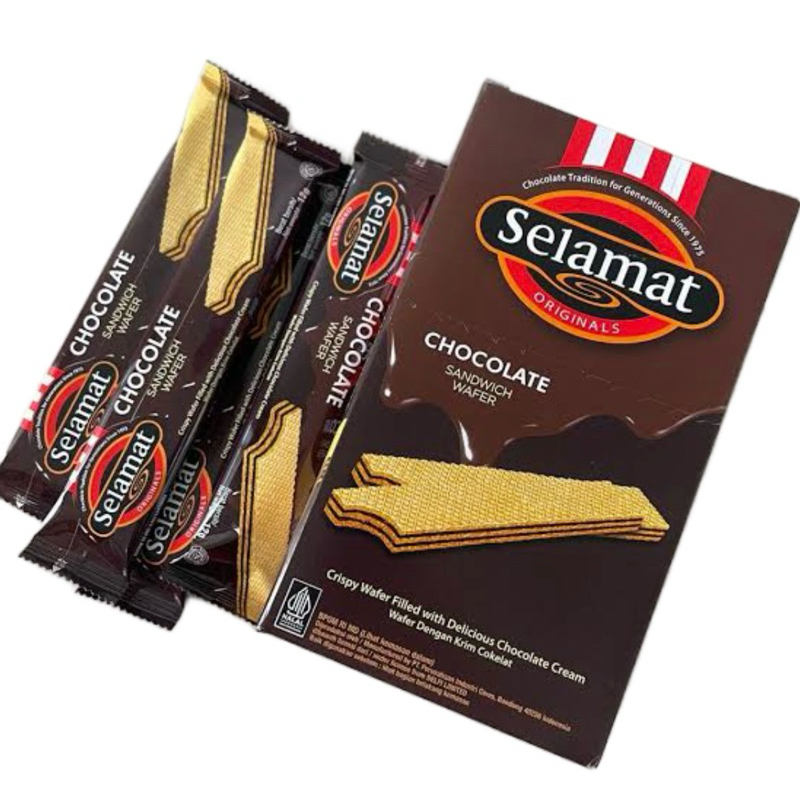 Jual SELAMAT CHOCOLATE SANDWICH WAFER [ 1 BOX ISI 20 PCS @12G ...
