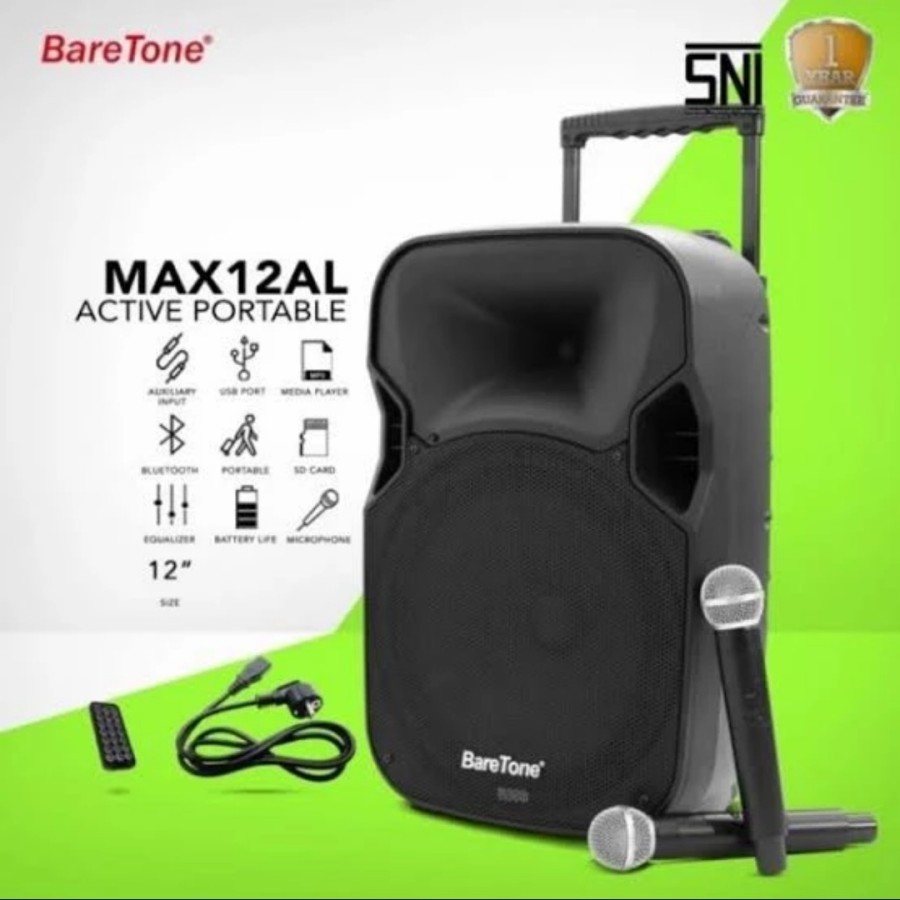 Jual SPEAKER PORTABLE WIRELESS BARETONE MAX 12 AL BARETONE MAX 12AL 12 ...