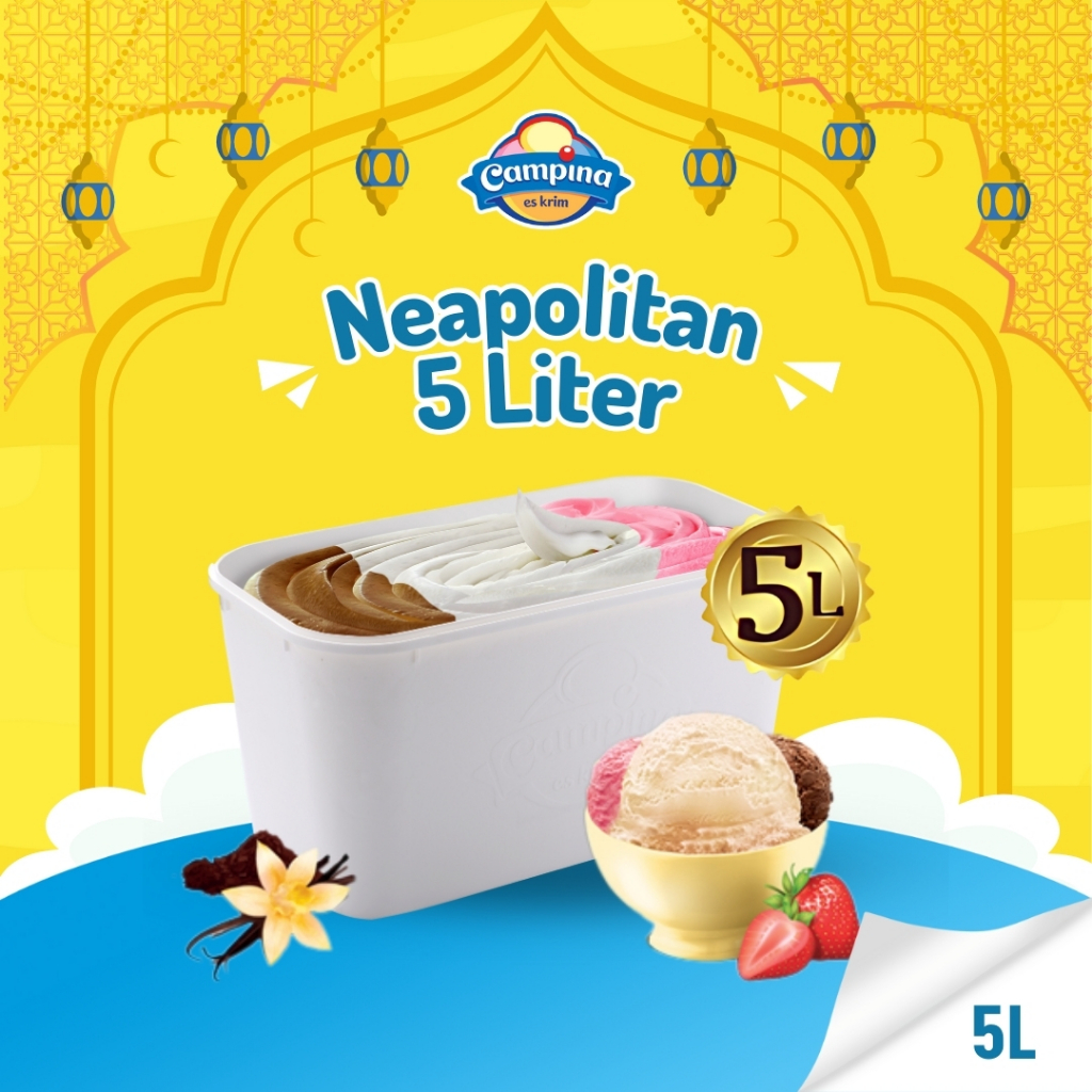 Jual Campina 5 Liter Neapolitan - Es Krim | Shopee Indonesia