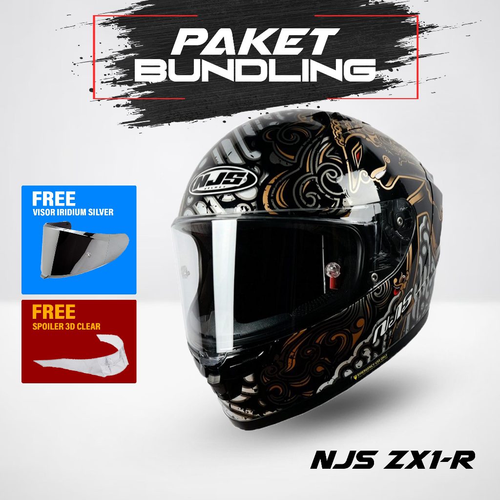 Jual HELM NJS ZX-1R ZX1R FULL FACE FULLFACE MOTIF NEW TERBARU ARJUNA ...