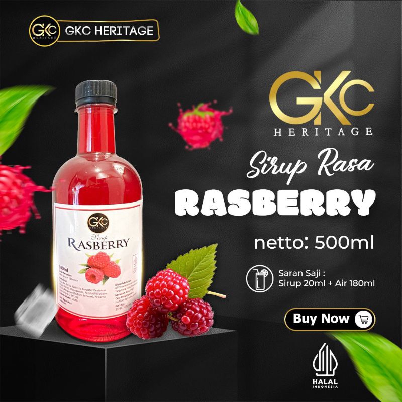 Jual Sirup Bali Rasa Raspberry GKC Heritage 500ml Halal - Raspberry ...
