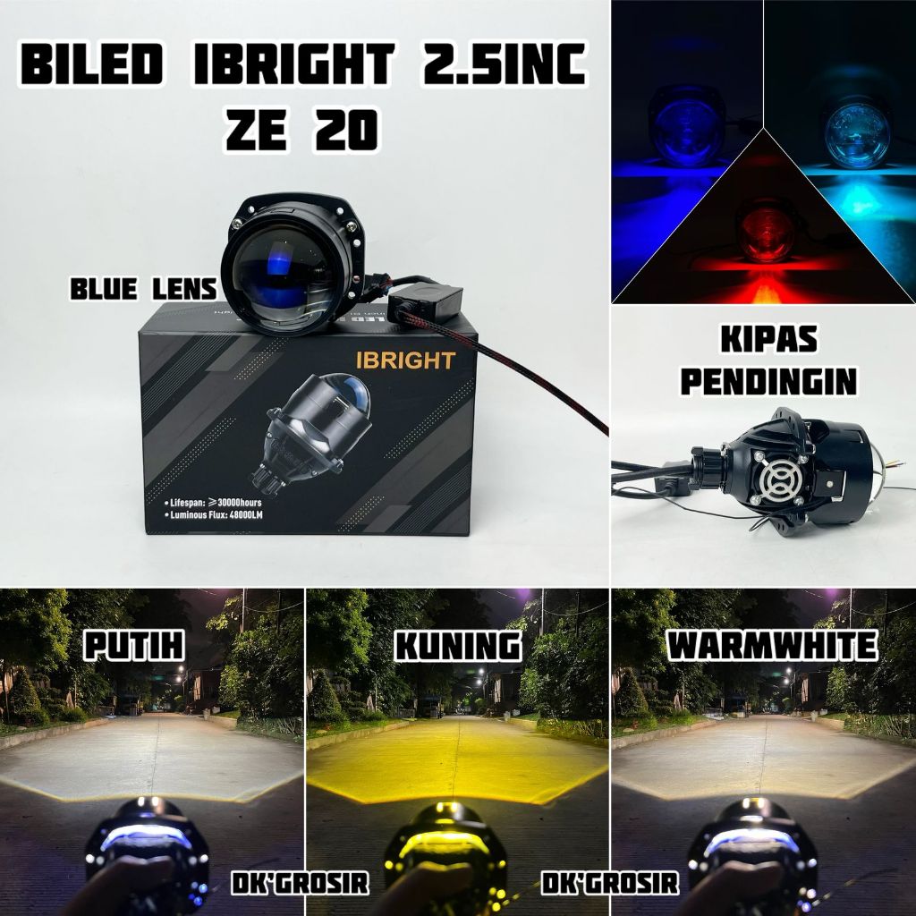Jual IBRIGHT ZE 20 - Biled 2.5inc Blue Lens | Shopee Indonesia
