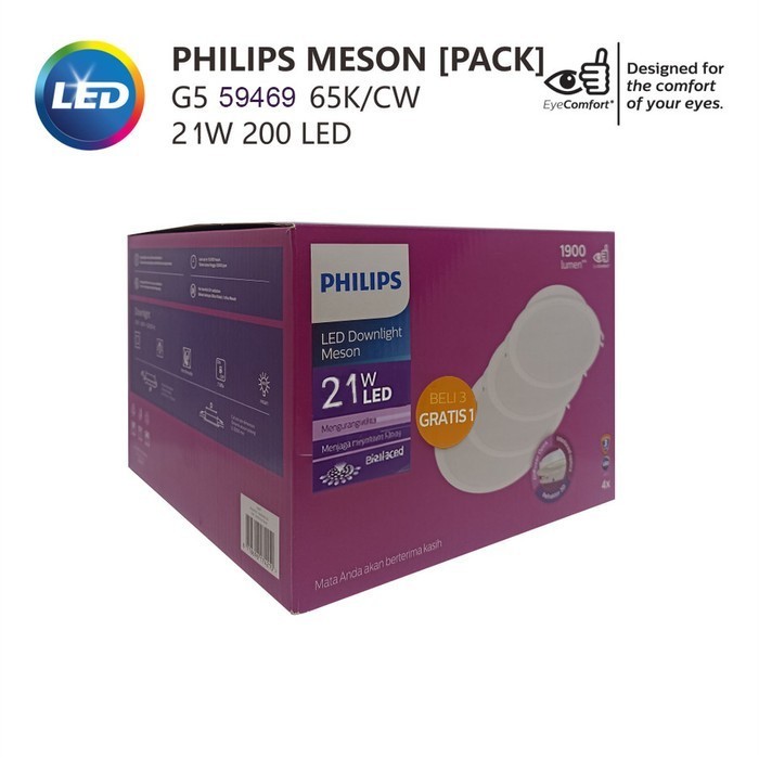 Jual Downlight LED Philips 59469 Meson G5 175 21Watt 65K ID MP Putih PACK | Shopee Indonesia