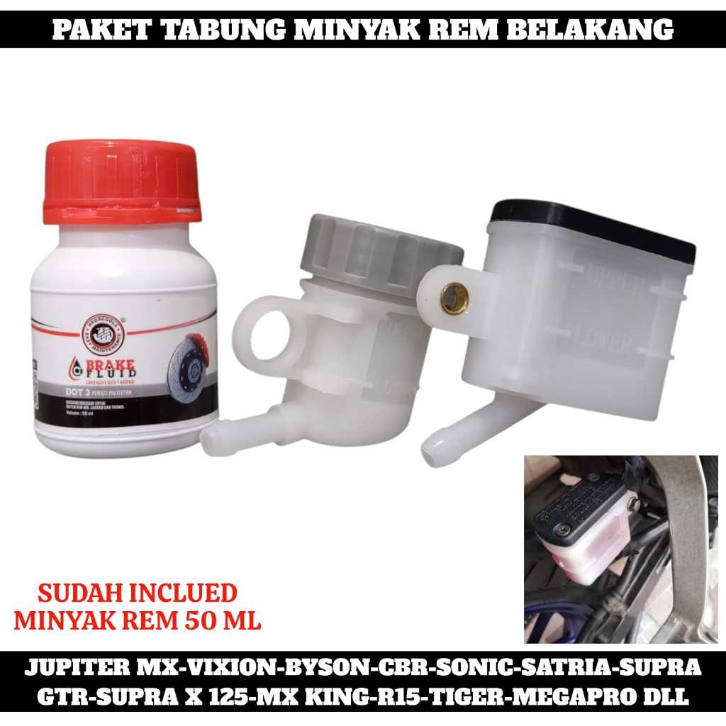 Jual TABUNG MINYAK REM BELAKANG PLUS MINYAK REM HONDA YAMAHA UNIVERSAL SUPRA X 125 CBR R15 ...