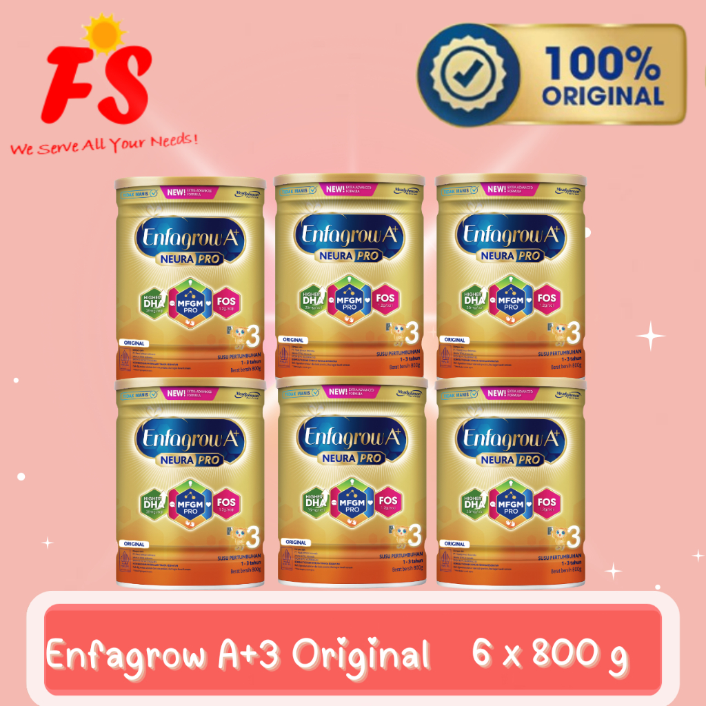 Jual (6 KALENG) ENFAGROW A+3 800 GRAM SUSU PERTUMBUHAN ANAK 1-3 TAHUN ...