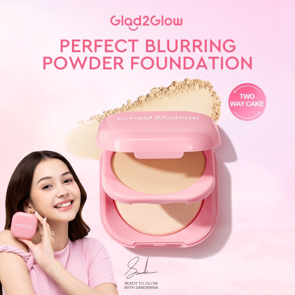 Jual Glad2Glow Perfect Blurring Powder Foundation - two way cake TWC ...