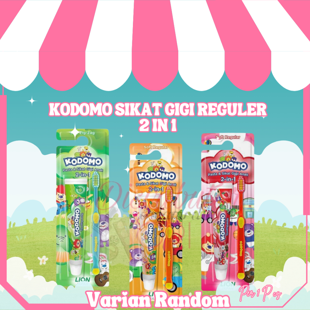 Jual Kodomo Sikat Gigi Anak Reguler 2in1 | Random | Kid Toothbrush Soft Regular | Tooth Brush ...