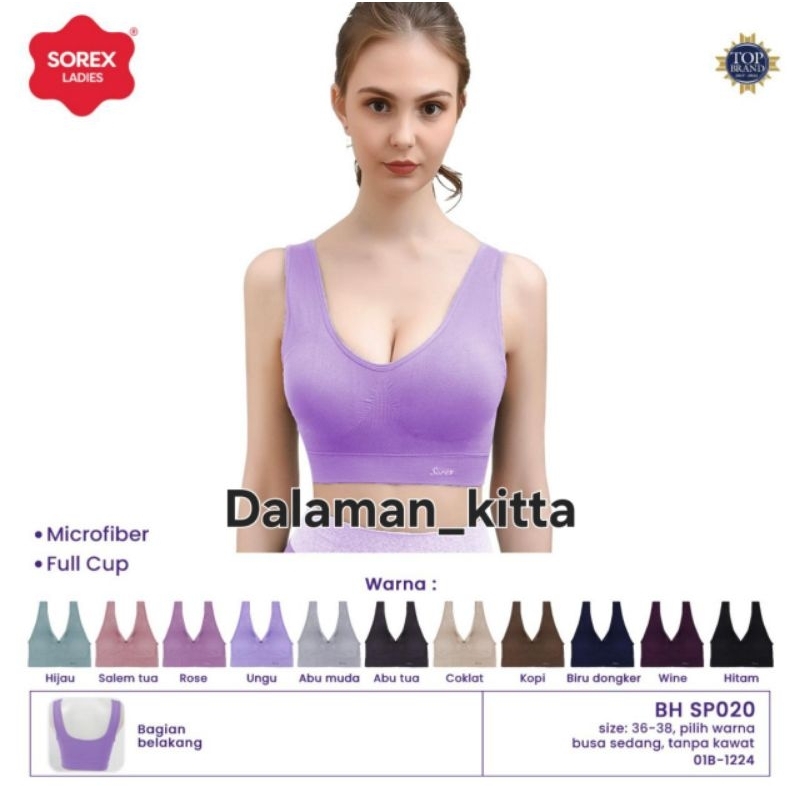 Jual Sorex Bra Sport Polos SP 021 Size Kecil-SP 020 size besar/sport bra Olahraga Stretch adem ...