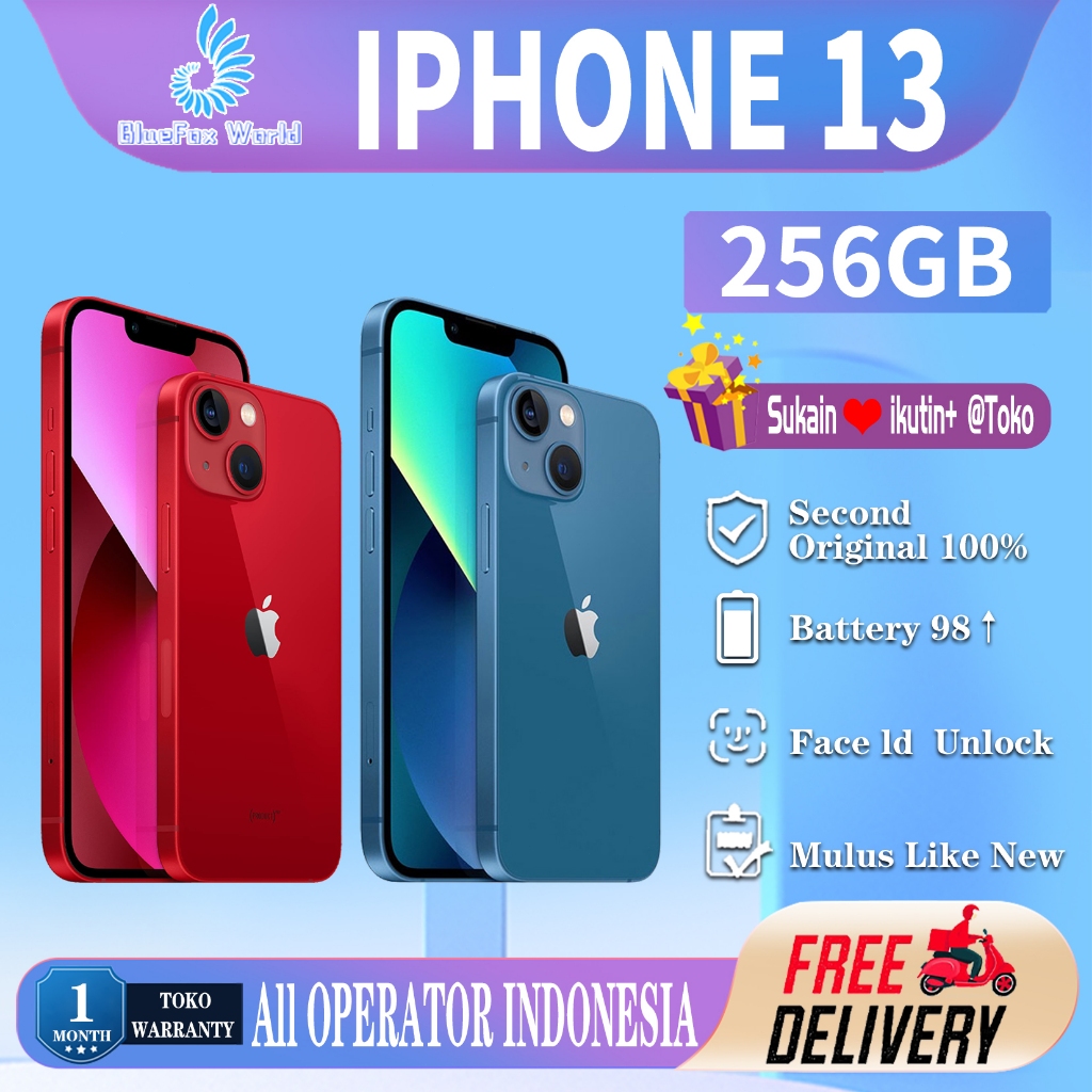 Jual iPhone 13 256GB Second/Bekas Original100% 6.1"OLED-Ori Fullset Mulus LikeNew Phone 3utools ...