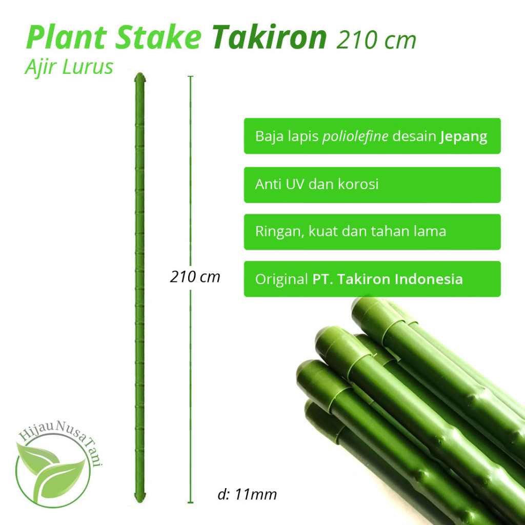 Jual TAKIRON AJIR 210cm 11mm PLANT STAKE - penegak penyangga turus ...