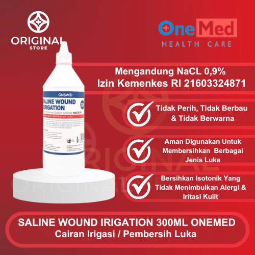 Jual ONEMED Saline Wound Irrigation / Cairan Pembersih Luka P3K | Shopee Indonesia