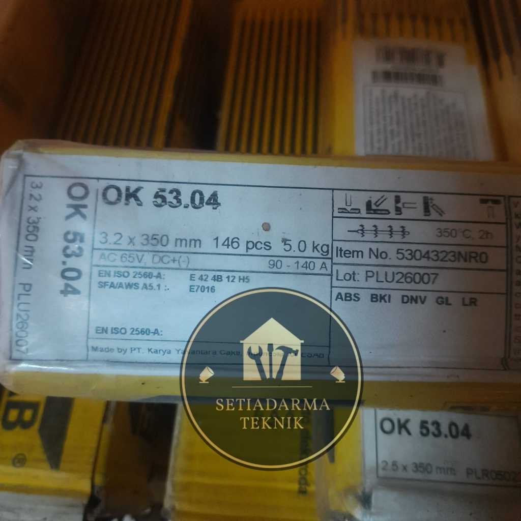 Jual KAWAT LAS ESAB OK 53.04 3.2x350MM AWS-E7016 ISI 5KG PER PACK ...
