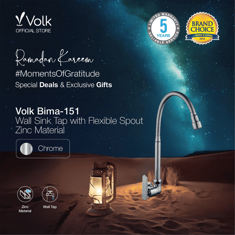 Jual Volk Bima-151 Kran Air Cuci Piring Tembok Fleksibel Babet / Wall ...