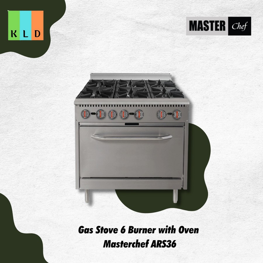 Jual Masterchef ARS36 Gas Stove 6 Burner with Oven | Shopee Indonesia
