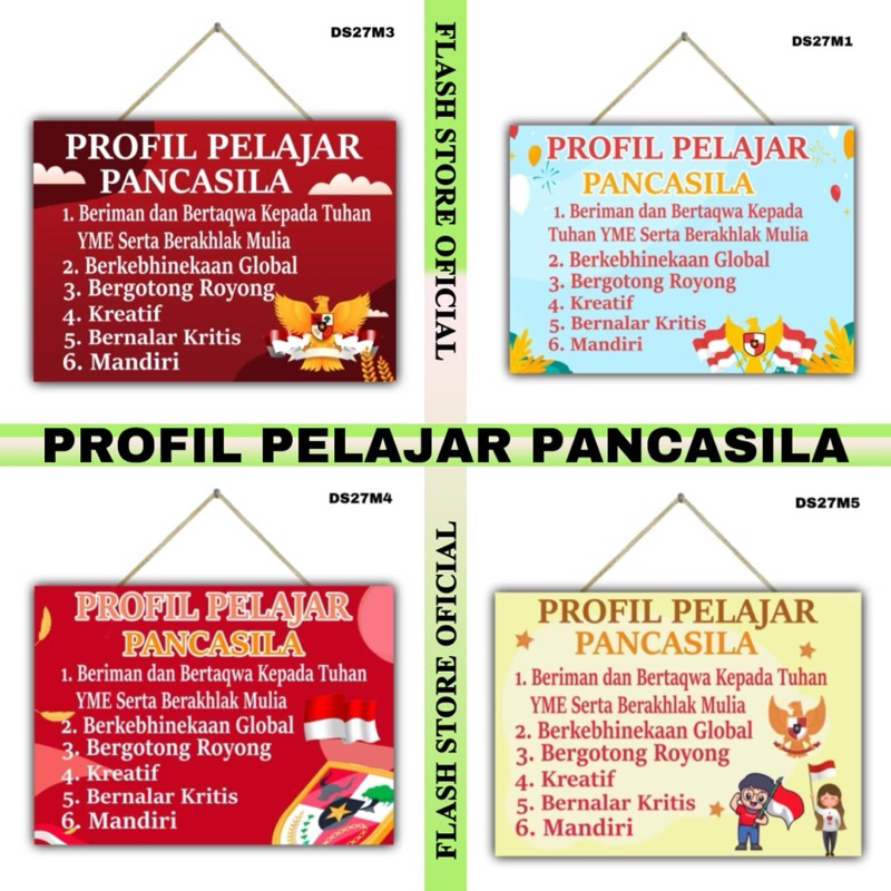 Jual Hiasan dinding Poster PROFIL PELAJAR PANCASILA gantungan dinding edukasi sekolah pajangan ...