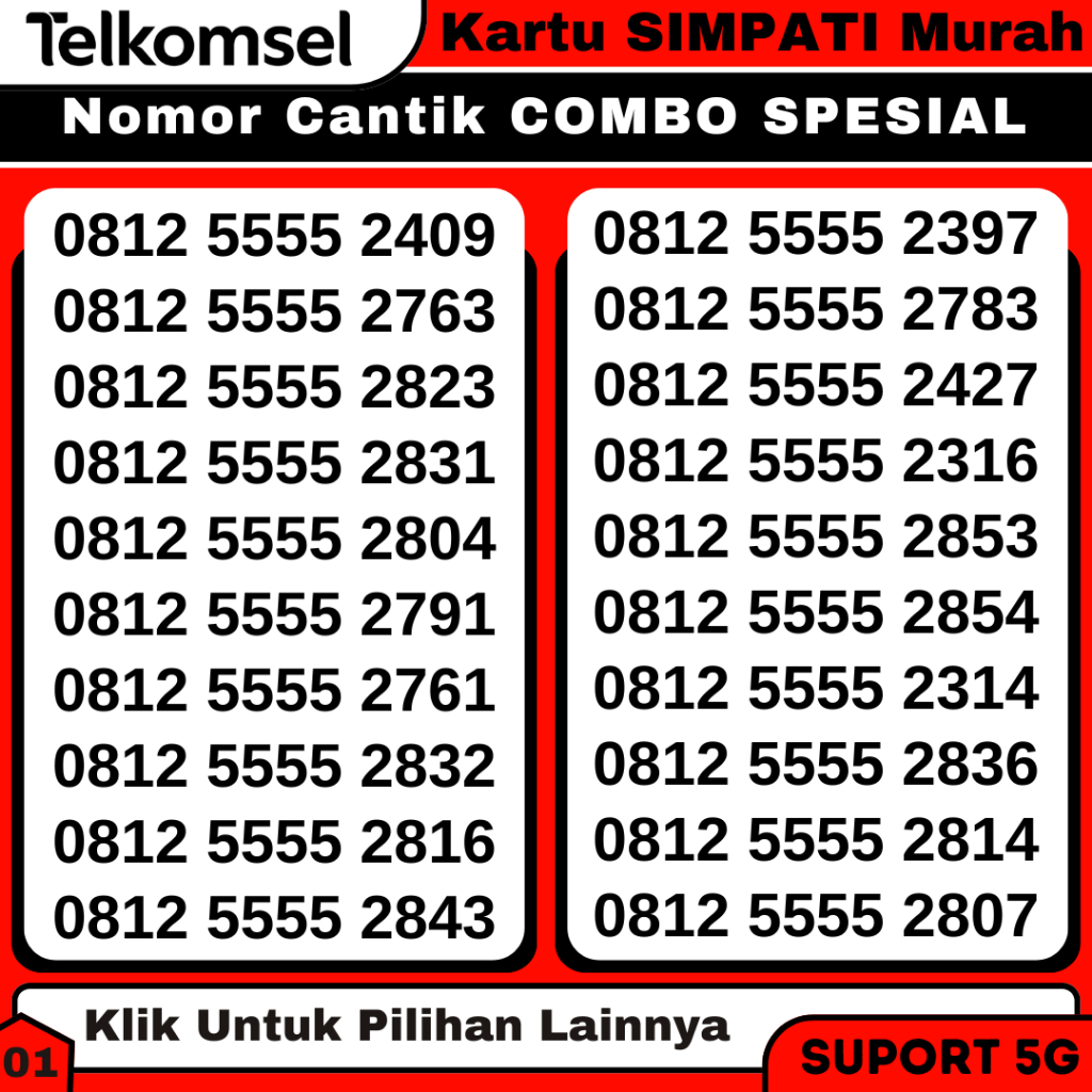 Jual Nomor Cantik Telkomsel SIMPATI Termurah All Jaringan 4G/5G Kartu Sim Car Nomorku Cantik ...