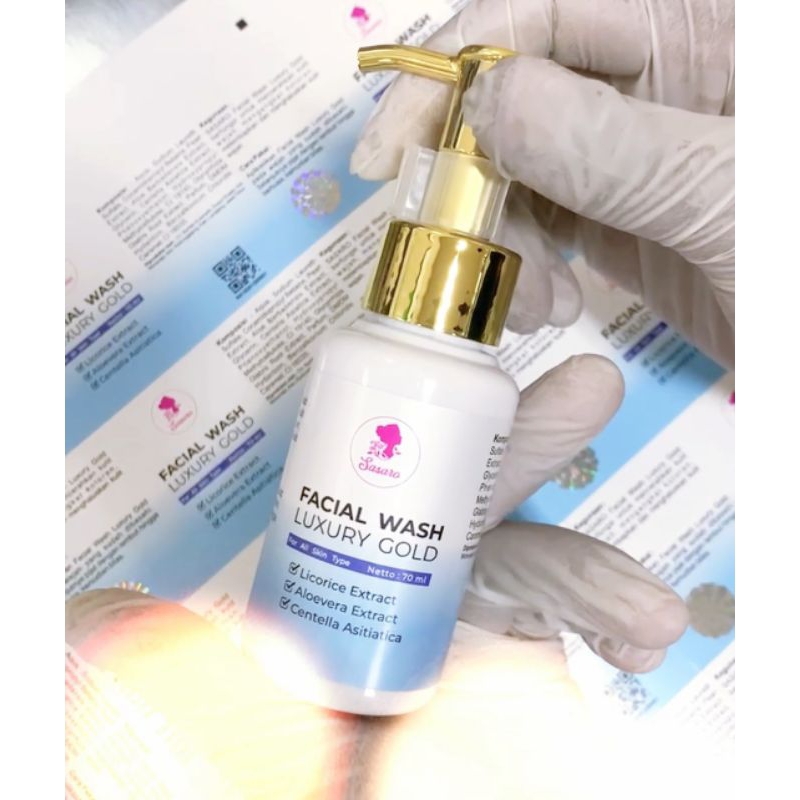 Jual BPOM SASARO FACIAL WASH LUXURY GOLD FOR ALL SKIN TYPE 70ML ...