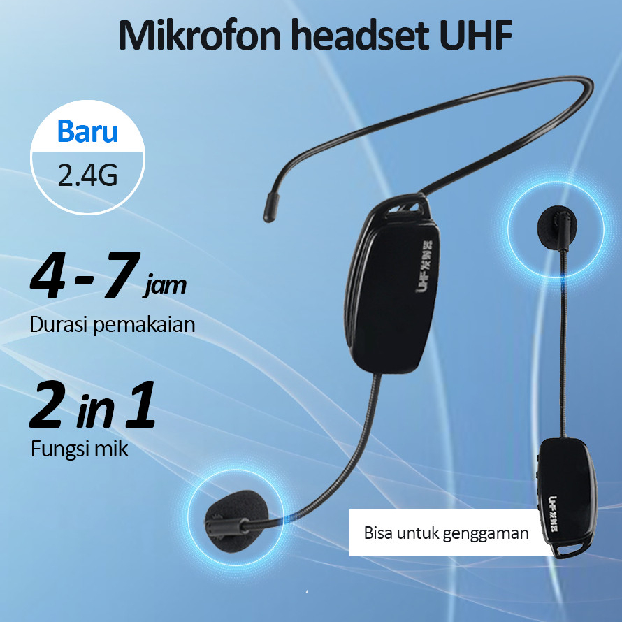 Jual IDEELAB Mikrofon Mic Clip On Wireless UHF 2.4G Presentasi Tur Imam Masjid Musholla | Shopee ...