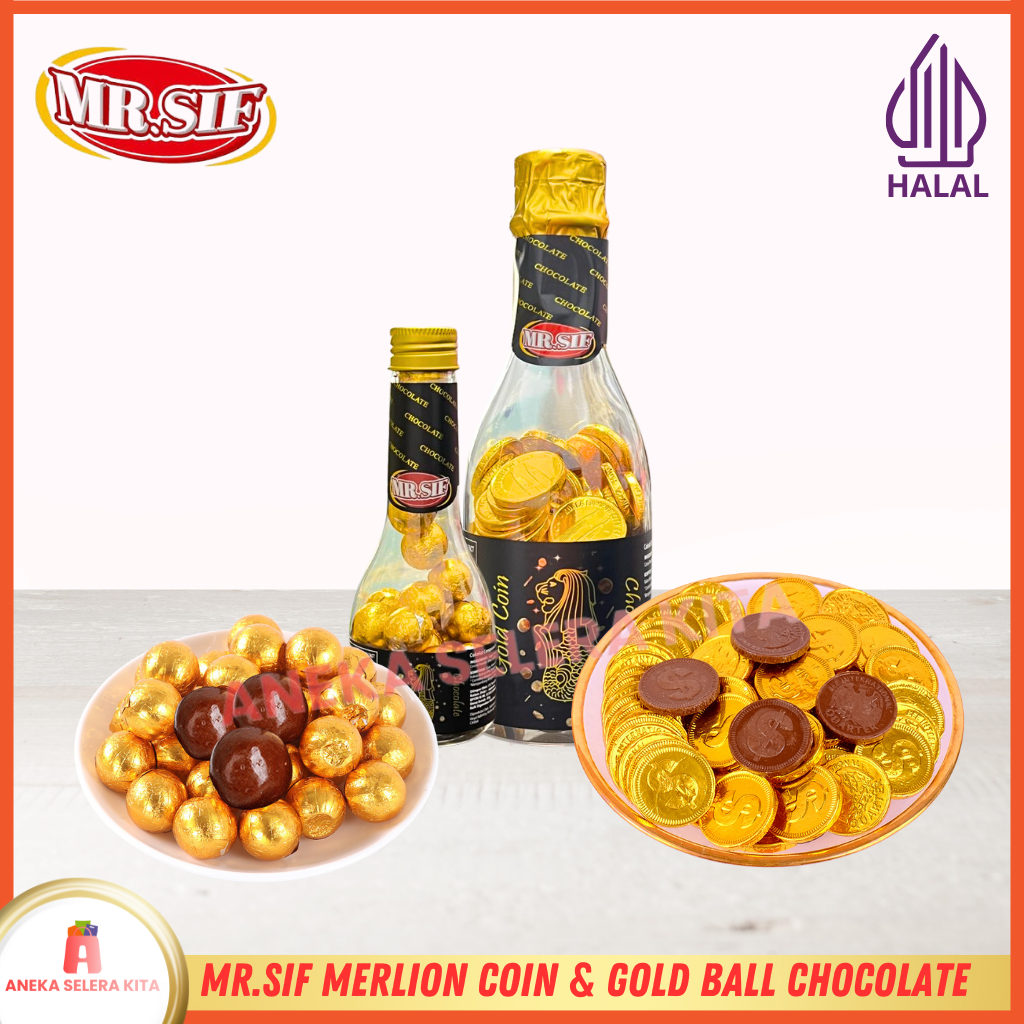 Jual MR.SIF Merlion Coin & Gold Ball Chocolate / Coklat Dengan Keamasan ...