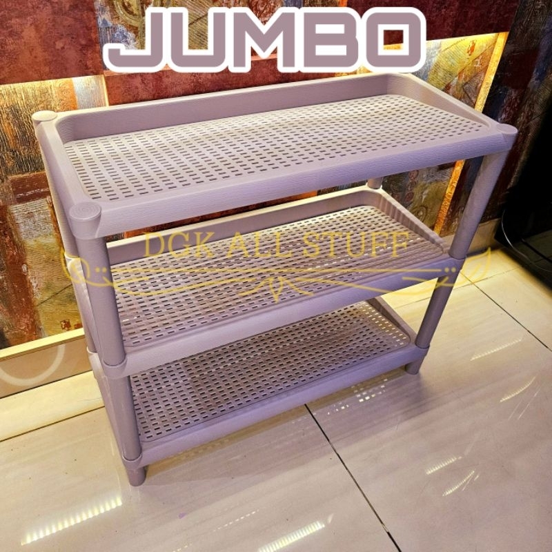 Jual Rak Tempat Sepatu Sandal Sendal Plastik Fiber Jumbo Besar Susun 3 ...
