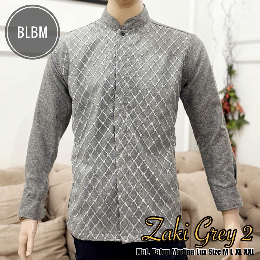 Jual Koko kode Zaki by Batik Lanang Koko tule koko modern kekinian bahan Katun madina | Shopee ...