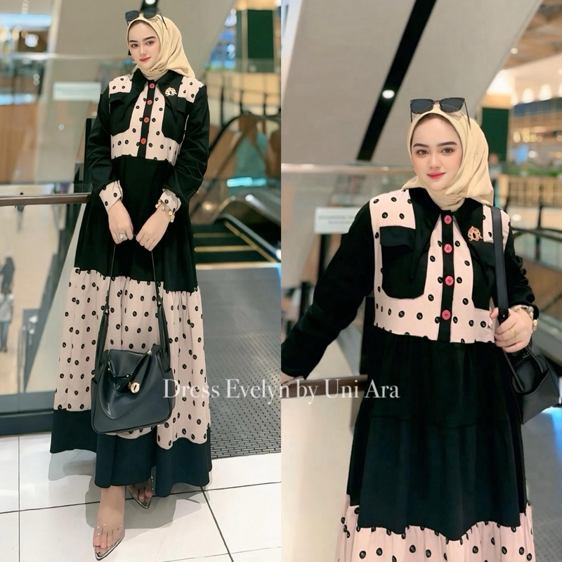 Jual Uni Ara - Dress ( Evelyn ) katun premium || baju wanita Kekinian | Shopee Indonesia