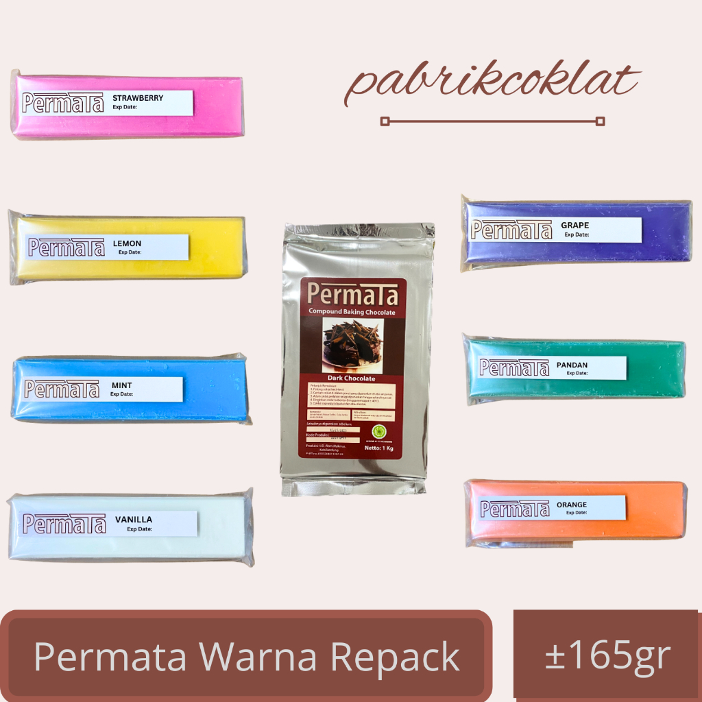 Jual Permata Coklat Blok Aneka Warna ±165gr Repack - Permata Compound ...