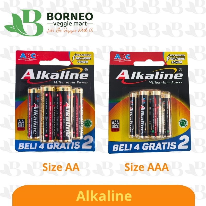 Jual Baterai ABC Alkaline AAA dan AA 4 4 gratis 2 | Shopee Indonesia