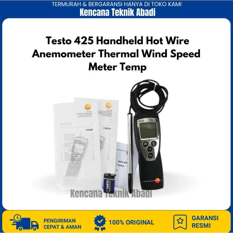 Jual Testo 425 Handheld Hot Wire Anemometer Thermal Wind Speed Meter ...
