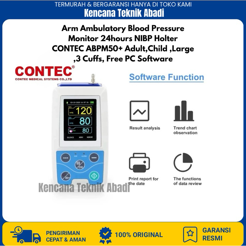 Jual Arm Ambulatory Blood Pressure Monitor 24hours NIBP Holter CONTEC ...