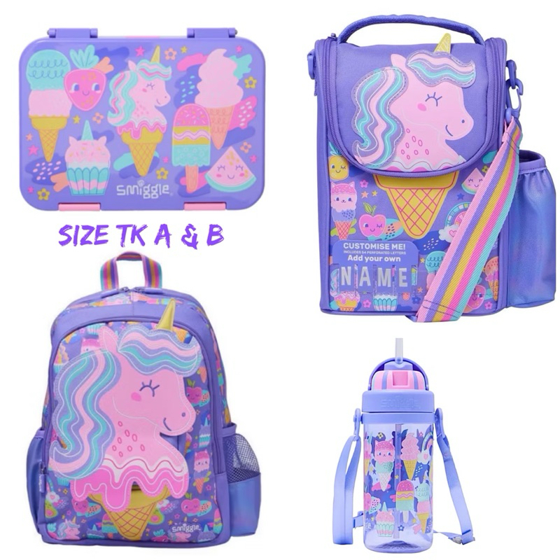 Jual NEW SET RANSEL /LUNCH BAG / BOTOL SMIGGLE UNICORN PURPLE JUNIOR ...