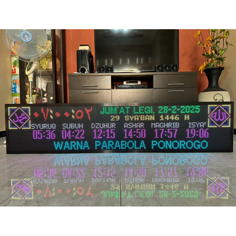 Jual Jam digital masjid full color ukuran 165 x 37 cm - jam sholat ...