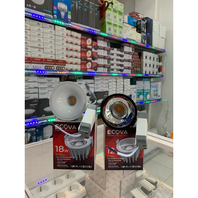 Jual ECOVA - LAMPU DOWNLIGHT LED COB ( Chip On Board ) 12W/18W 3000k | Shopee Indonesia