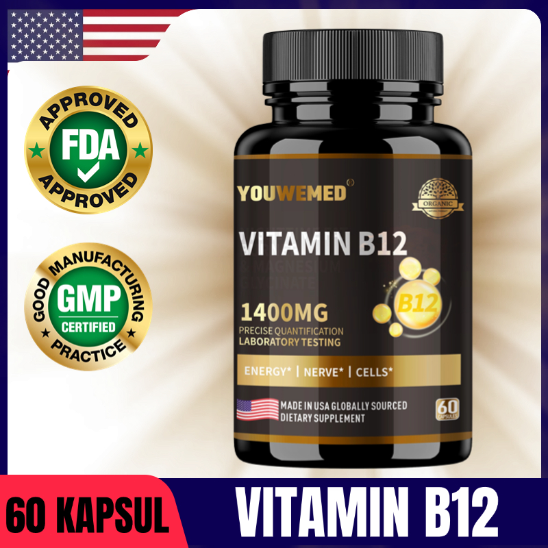 Jual Vitamin B12, Menunjang Sistem Saraf & Konsentrasi, 60 Kapsul ...