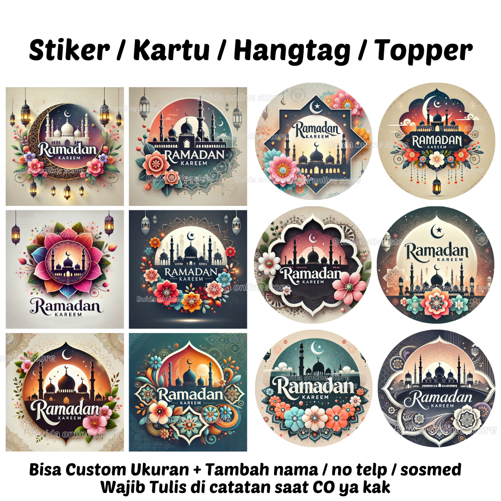 Jual Label Sticker stiker Kartu Hangtag Topper Ramadhan Kareem Ramadan ...