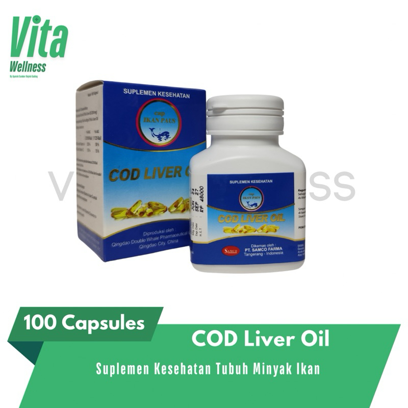 Jual SAMCO Cod Liver Oil 100 Capsules Cap Ikan Paus | Suplemen ...