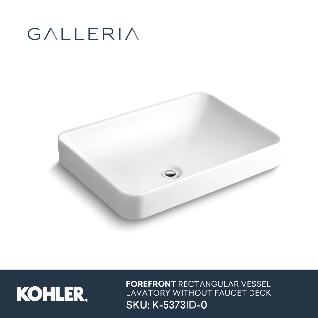 Jual Kohler Forefront Rectangular Vessel Lavatory K-5373ID-0 / Kohler Wastafel | Shopee Indonesia