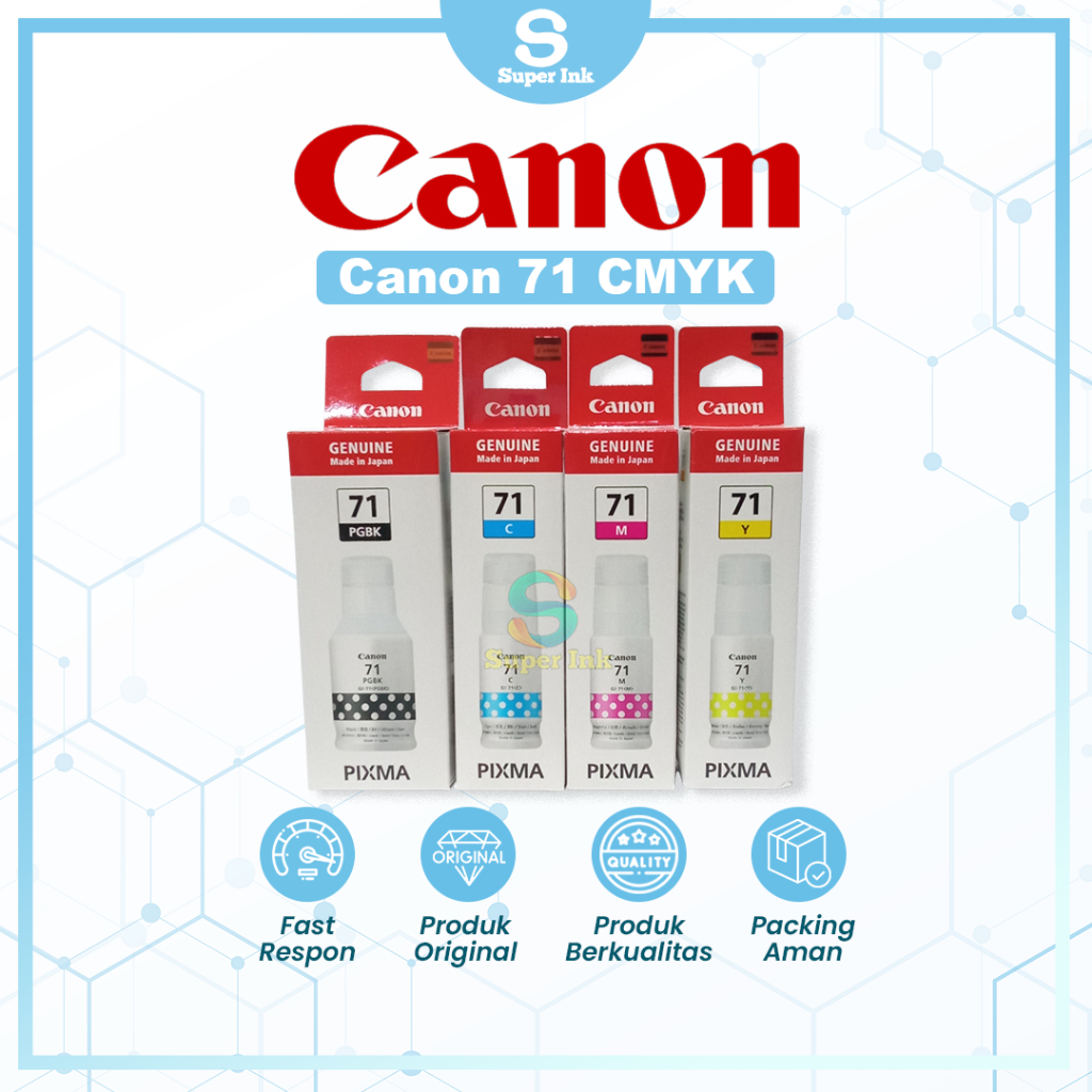 Jual Tinta CANON 71s Original Cyan, Magenta, Yellow, Black - BLACK ...