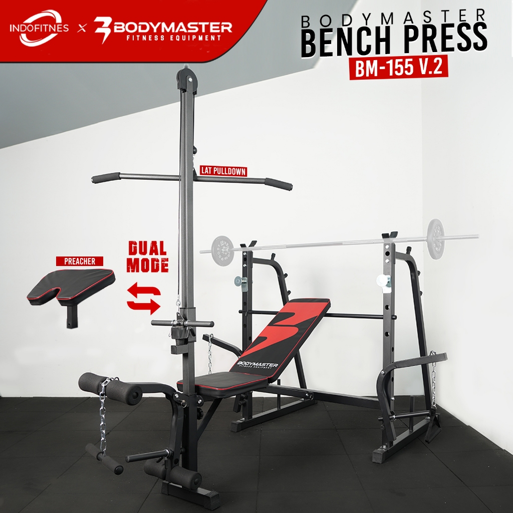 Jual BODYMASTER Bench Press BM-155 Home Gym Preacher Curl Leg Lat Pull ...