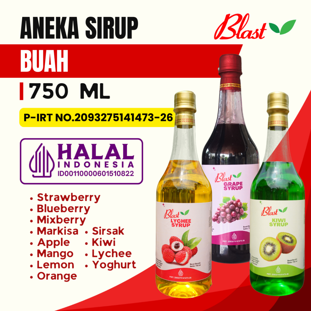 Jual VARIAN SYRUP BUAH 750 ML - Aneka Syrup Rasa Buah - Flavour Sirup ...