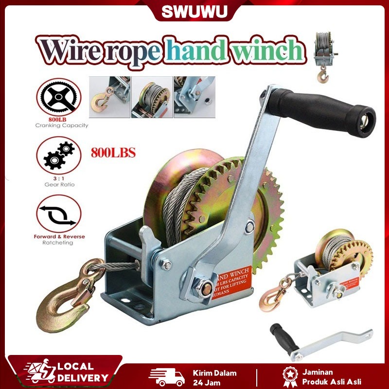 Jual 800LBS Wire Rope Hand Winch Kualitas Tinggi Hand WinchHand Winch ...