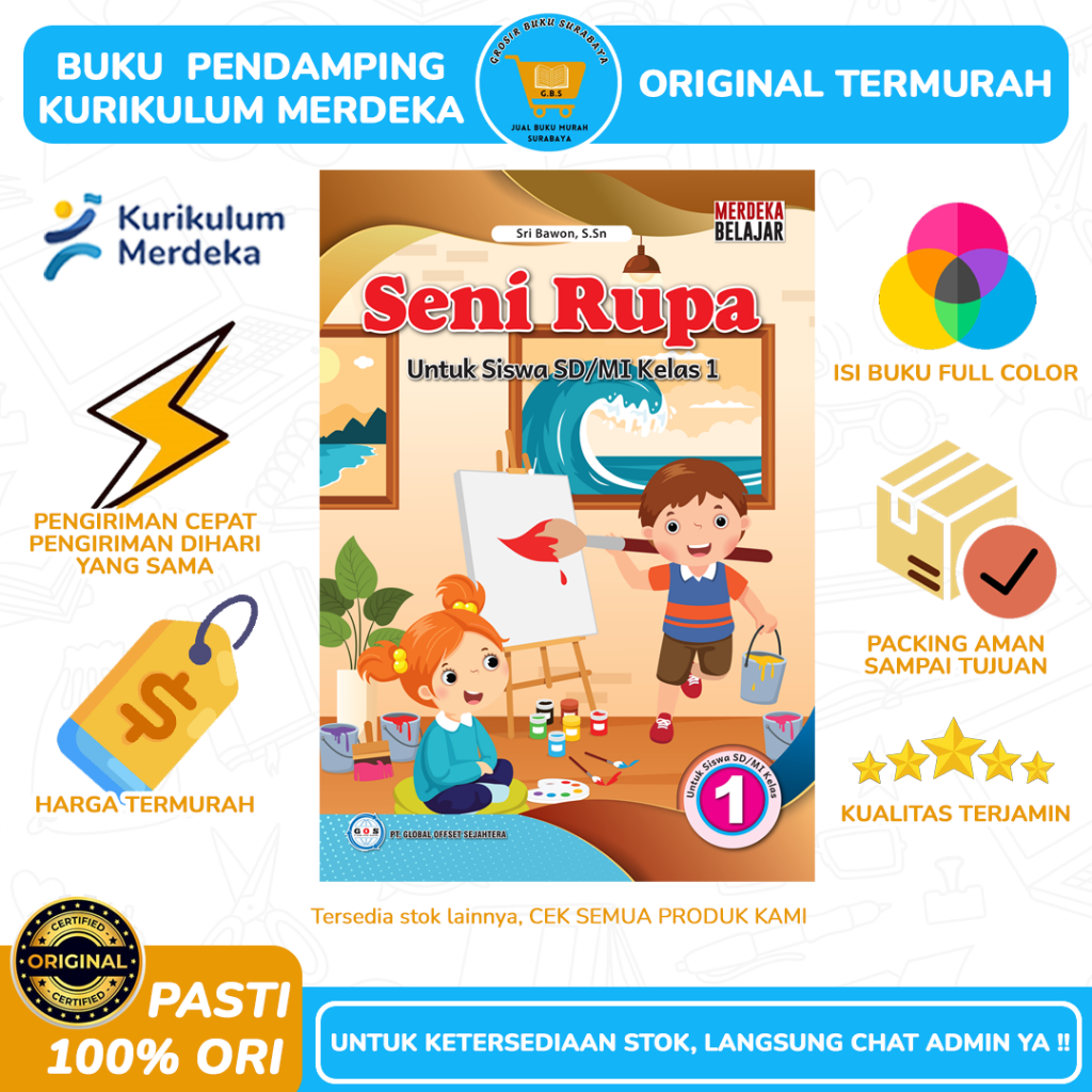 Jual Buku Pendamping Siswa Seni Rupa Kelas 1 - Kurikulum Merdeka - Penerbit Global Offset (GOS ...