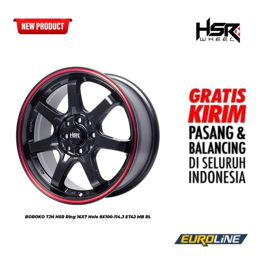 Jual Velg Mobil JDM HSR BOROKO TJH R16X7 H8X100-114,3 ET42 MB/RL | Shopee Indonesia