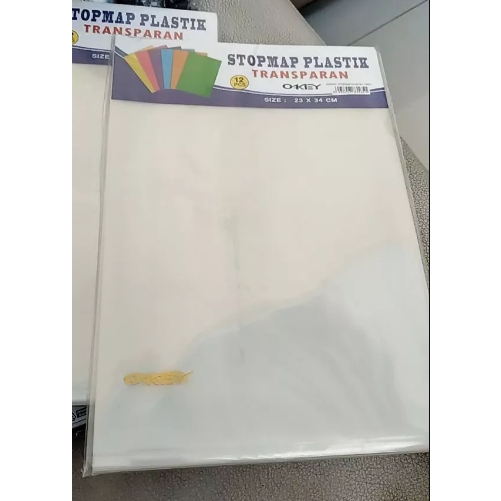 Jual Map L Folio F4 OKEY Clear Sleeve Plastik Transparan - 12 pcs | Shopee Indonesia