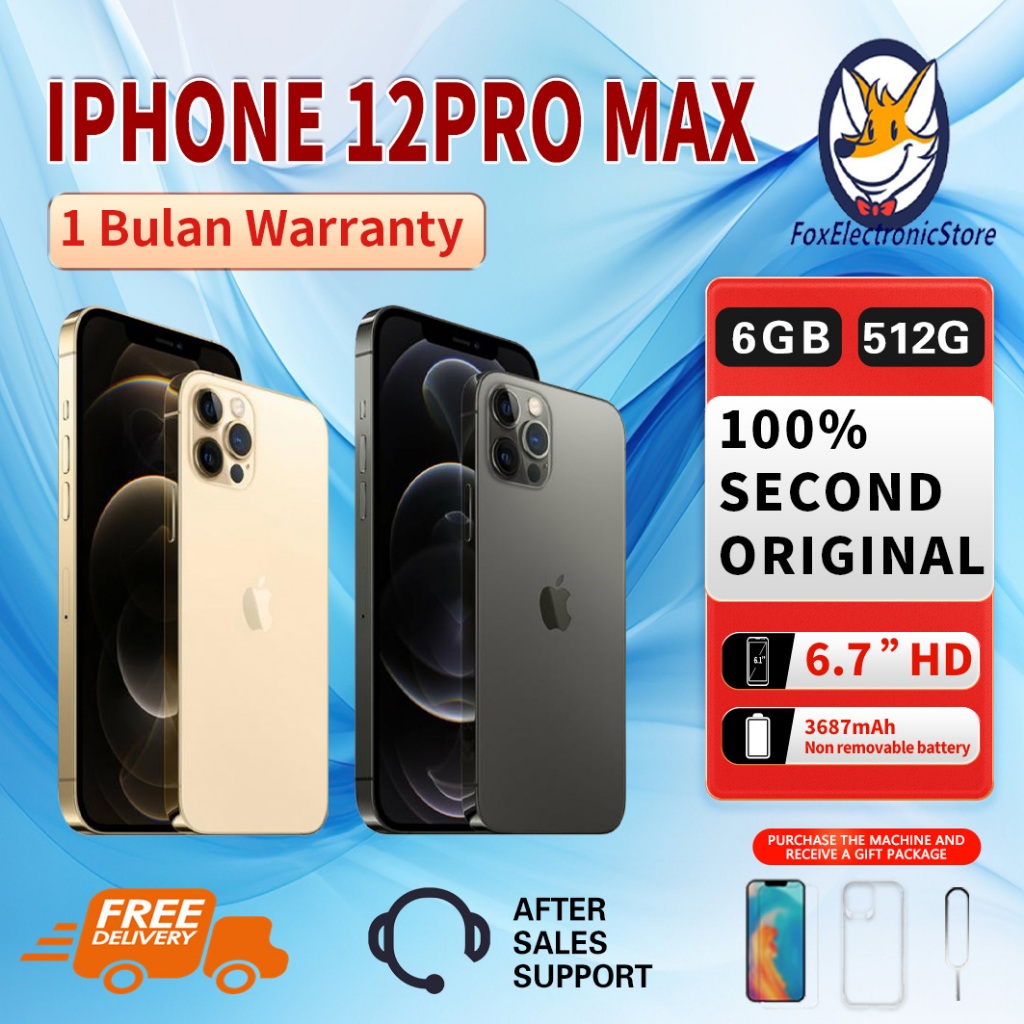 Jual iPhone 12 Pro Max 512GB Second Original100% 5G 6.7"OLED-Ori Fullset Mulus Normal Like New ...