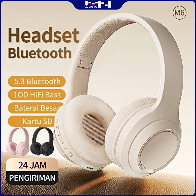 Jual 【Garansi 1 tahun】M6 Headphone Bluetooth Wireless Headset Earphone ...