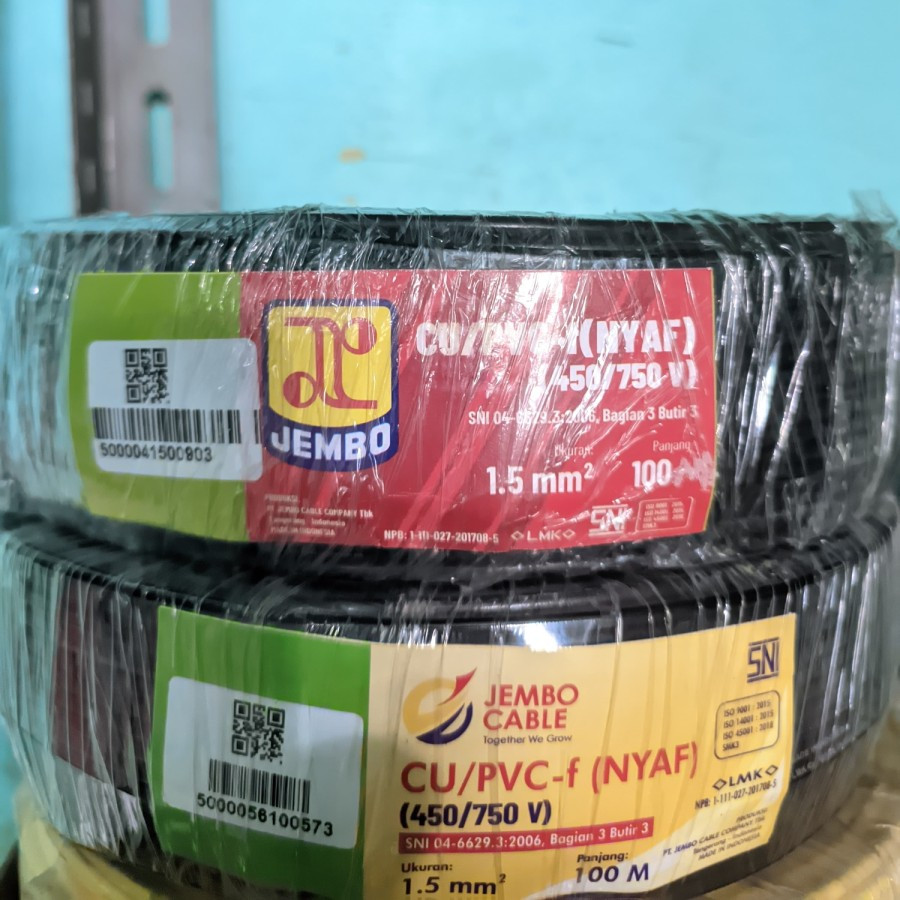 Jual KABEL NYAF 1,5MM 1X1,5 MM JEMBO SERABUT 1X1.5 MM 1 ROLL @ 50M 50 METER | Shopee Indonesia