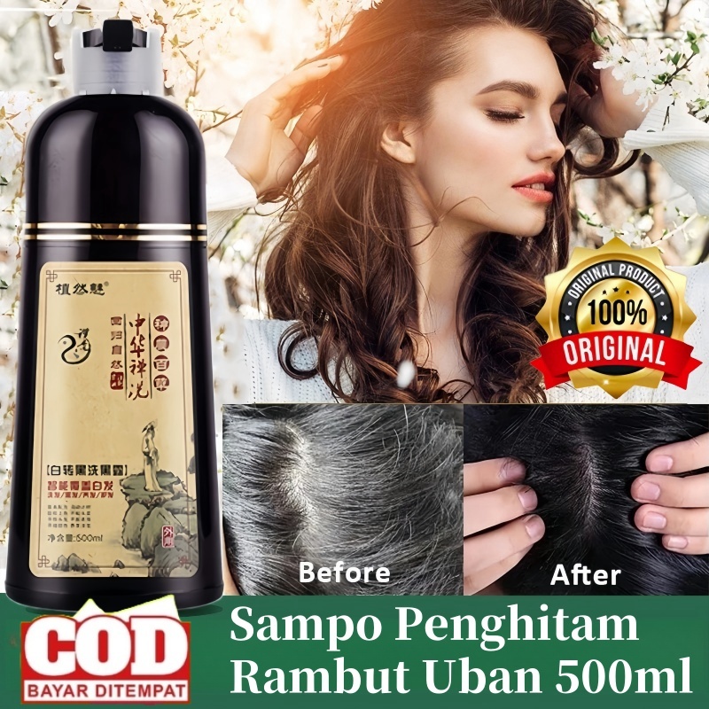 Jual 【COD ORI】Sampo Penghitam Rambut Uban / Shampoo Pewarna Rambut Uban ...