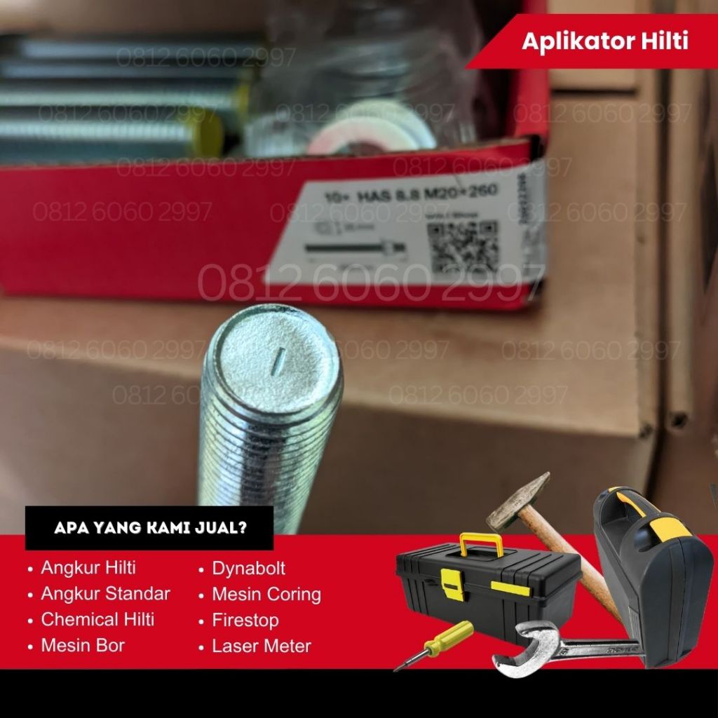Jual Anchor Hilti HAS 8.8 M20 x 240 mm | Shopee Indonesia
